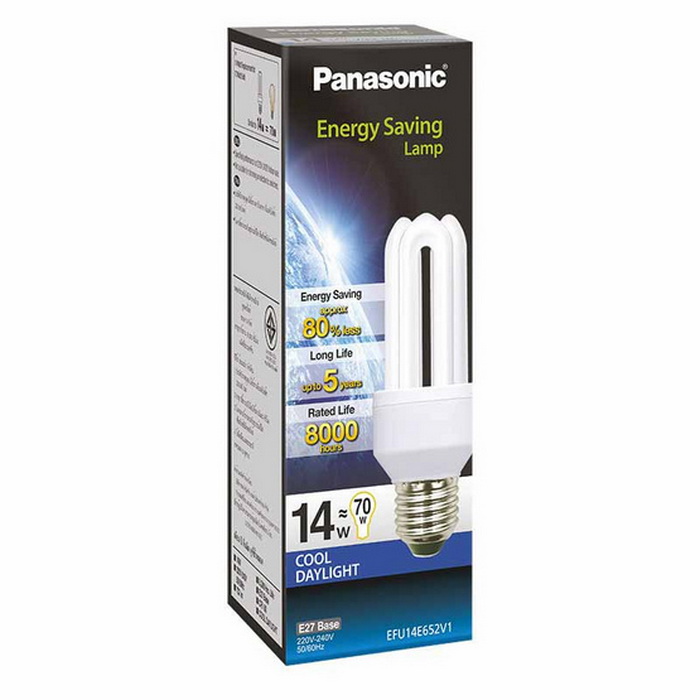 หลอดไฟ Panasonic Energy Saving Lamp หลอดตะเกียบ 14W ขั่ว E27 220v-240v ...