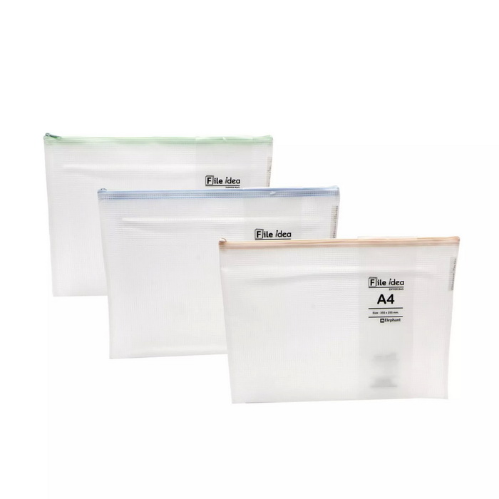Elephant แฟ้มซิป กระเป๋าซิปตาข่าย EVA File Idea A4