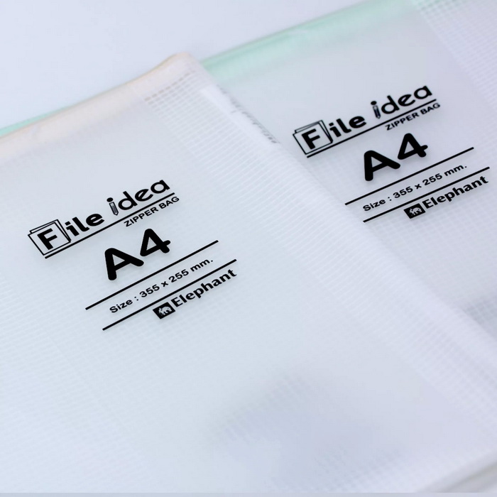 Elephant แฟ้มซิป กระเป๋าซิปตาข่าย EVA File Idea A4